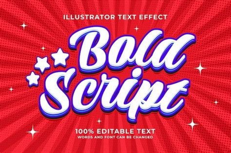 Premium Vector Bold Script Editable Text Effect