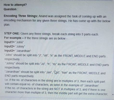 Solved How To Attempt Question Encoding Three Strings