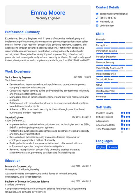 24 Security Engineer Resume Examples And Templates For 2025 Top Tips