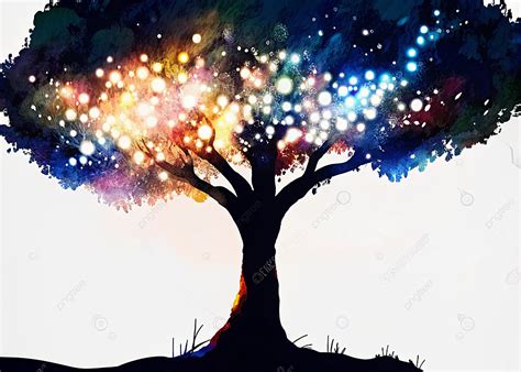 Artistic Tree With Blue And Orange Hues Background Tree Illustration Abstract Art Sunset