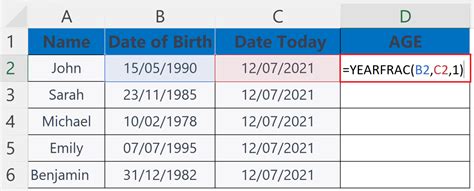 How To Calculate Age In Microsoft Excel For The Entire Column