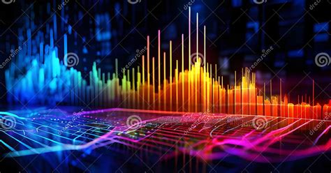 Dynamic Graph With Fluctuating Data Points In Vibrant Colors Stock