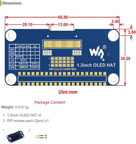 Sombrero De Pantalla Oled De 13 Pulgadas De 128 X 64 Pulgadas Para