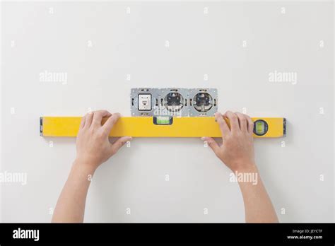 Use Of The Measuring Tool For Level Installation Stock Photo Alamy