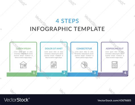 4 Steps Infographic Template Royalty Free Vector Image