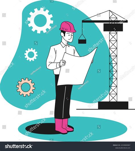 Engineer Simple Vector Illustration Made Line Stock Vector Royalty Free 2259900987 Shutterstock