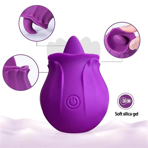 10 Vibration Mode Tongue Tease Rose Toy For Women