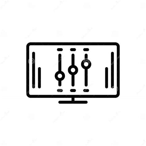 Black Line Icon For Controls Command And Monitoring Stock Vector Illustration Of Panel
