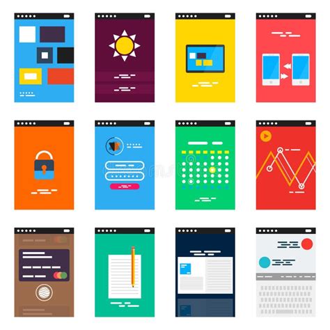 Vector Isometric Mobile App Ui Design Concept Stock Vector