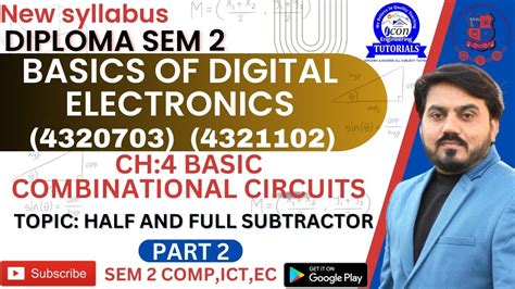 Basic Digital Electronics Ch 4 Half And Full Subtractor Part 2