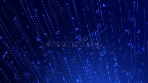 Big Data Flow Data Analysis Cloud Computing With Binary Code Stock