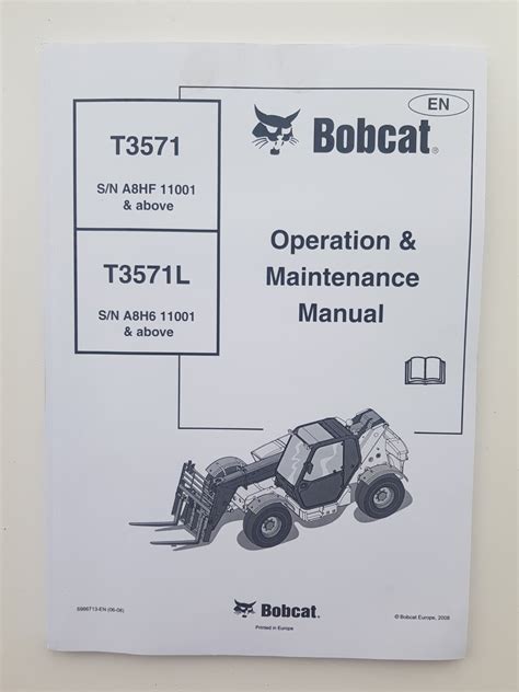 Bobcat T3571 T3571L Operators Manual SPS Parts