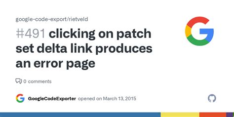 Clicking On Patch Set Delta Link Produces An Error Page · Issue 491