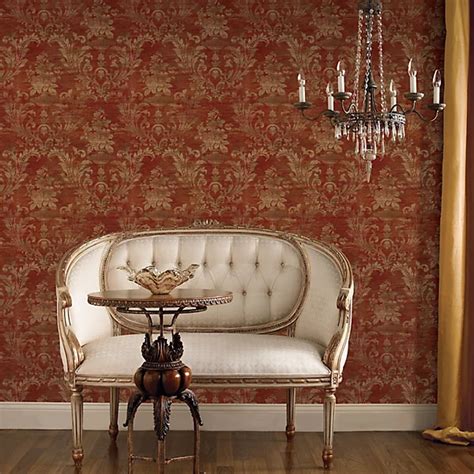 Galerie Classic Silks 4 Red Sari Damask Wallpaper