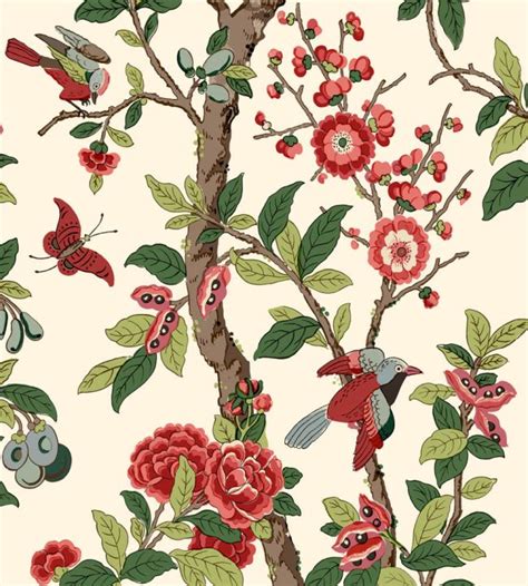 Eldon Wallpaper In Red Green By Gp And J Baker Jane Clayton