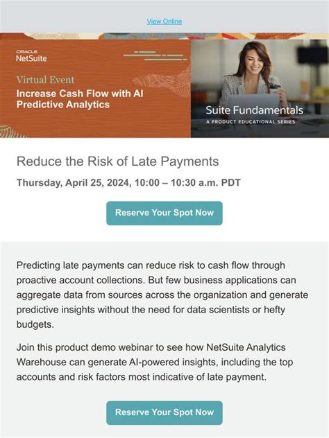 Netsuite Virtual Event Increase Cash Flow With Ai Predictive