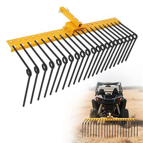 60 Inch 1 Point Tractor Rake Pine Straw Needle Rake Durable Powder