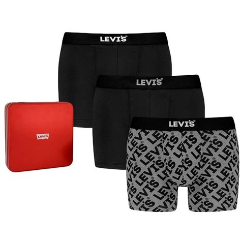 Levis Tbox 3 Pack Boxers Basic Logo Zwart And Grijs