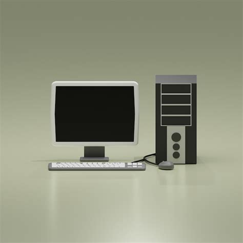 Premium Photo A Computer With A Keyboard And A Monitor Next To It