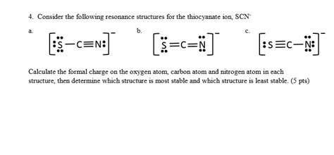 thiocyanate ion scn formal charge 60 off