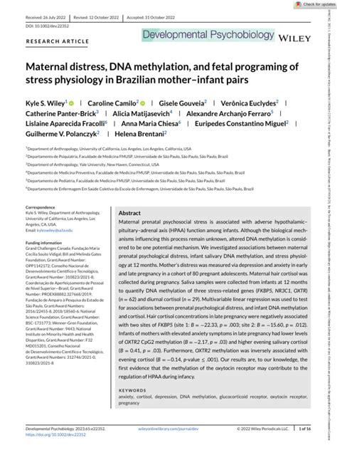Wiley Et Al 2023 Pdf Stress Biology Hypothalamic Pituitary