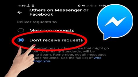 메신저 통화 또는 채팅을 끄는 방법 메신저 음성 및 화상 통화 옵션 끄기 Youtube