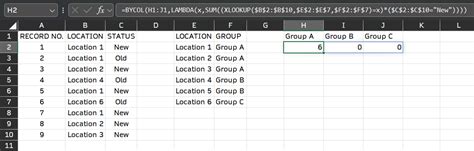 Excel Countif Vlookup And Mapped References Stack Overflow