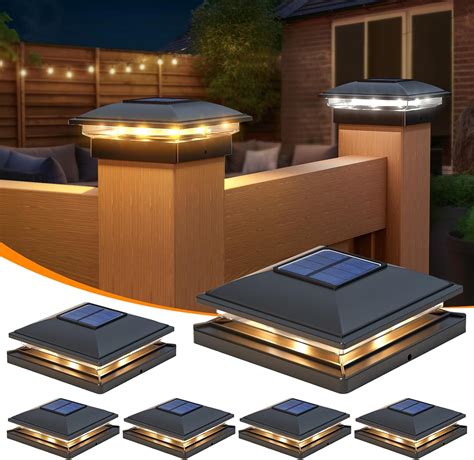 Aponuo 4x4 Solar Post Caps Lights2 Modes Bright Fence Post Solar