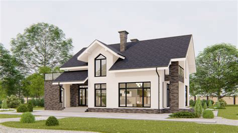 Проект дома с мансардой 172 53м2 Проекты домов и коттеджей