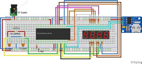Pic16f877a 7 Segment Digital Clock Using Rtc Ds1307