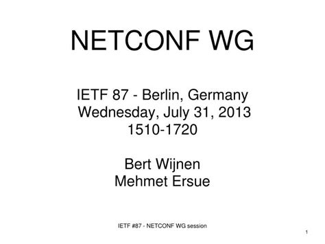 Ppt Netconf Wg Powerpoint Presentation Free Download Id3297301