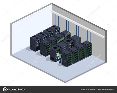 Server Room Data Centers Stock Vector By ©cathal Shtadler 175202858