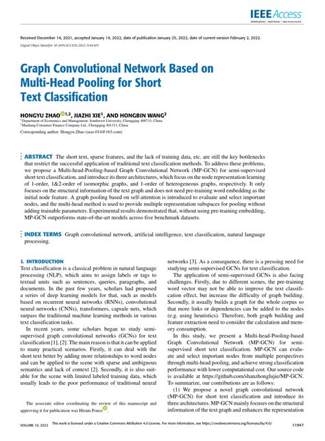 Pdf Graph Convolutional Network Based On Multi Head Pooling For Short
