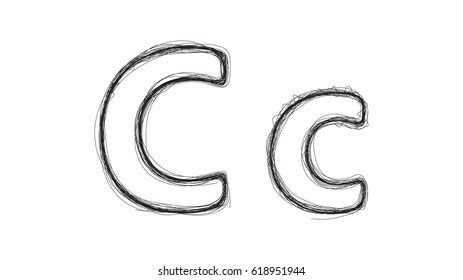 Art Hand Drawing Sketch Letter C Stock Vector Royalty Free Shutterstock