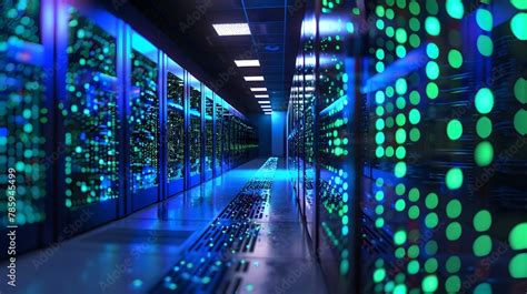 High Tech Server Room With Advanced Data Center Technology The Scene