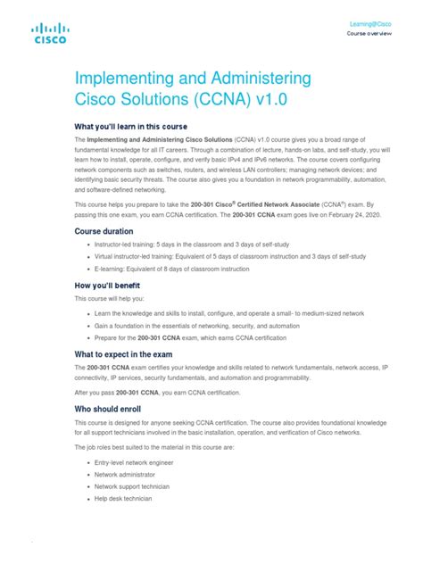 implementing and administering cisco solutions ccna v1 0 pdf pdf