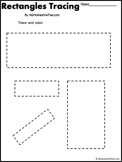Free Tracing Worksheet Rectangles Worksheets4free