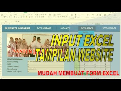Membuat Form Input Excel Tanpa Coding Tampilan Seperti Website YouTube