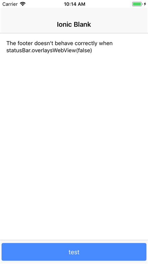 setting statusbar overlayswebview false breaks the ion footer on all