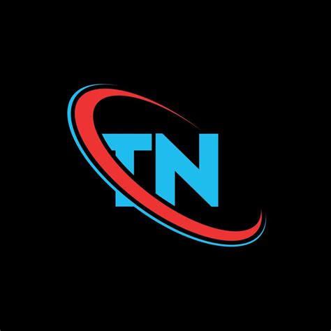 Logotipo De T N Tn Diseño Letra Tn Azul Y Roja Diseño Del Logotipo