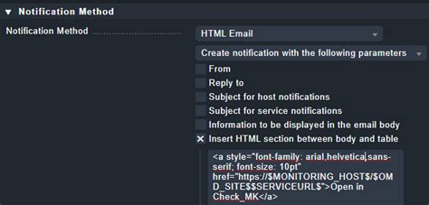 Bug Notification Option Insert Html Section Between Body And Table