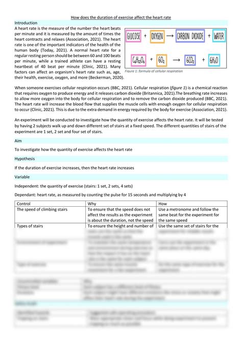 How Does The Duration Of Exercise Affect The Heart Rate Biology Year 11 Sace Thinkswap