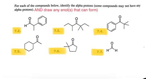 Solved For Each Of The Compounds Below Identify The Alpha Chegg Com
