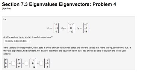 solved section 7 3 eigenvalues eigenvectors problem 4 1