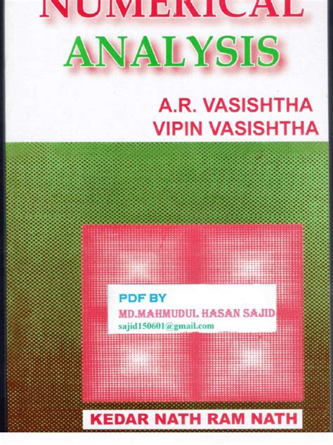 Numerical Analysis Book Pdf