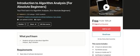 Introduction To Algorithm Analysis For Absolute Beginners Free