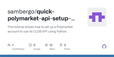 GitHub Sambergo Quick Polymarket Api Setup Tutorial This Tutorial