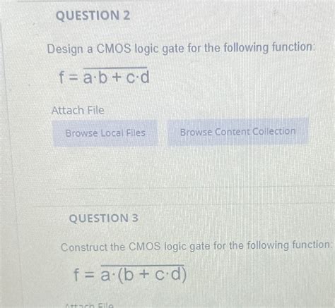Solved QUESTION 2Design a CMOS logic gate for the following | Chegg.com