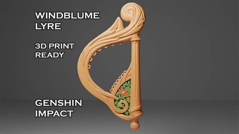 Windblume Lyre Genshin Impact 3d Print Ready 3d Model 3d