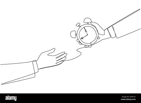 Single One Line Drawing Hand Gives Alarm Clock To Colleague Submit Difficult Assignments So As Single One Line Drawing Hand Gives Alarm Clock To Colleague Submit Difficult Assignments So As